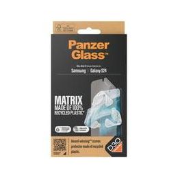 PanzerGlass ECO MATRIX Displayschutz mit D3O Ultra-Wide Fit, Schutzfolie transparent, Samsung Galaxy S24, AlignerKit