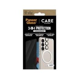 PanzerGlass Flagship 3-in-1 Privacy Set transparent/wei&szlig;, Samsung Galaxy S25, QI-kompatibel, EasyAligner