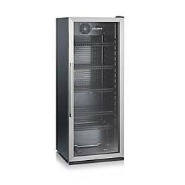 Severin Flaschenkühlschrank , 237 l Netto, Schloss, LED-Innenbeleuchtung, Metallablagen, B 545 x H 1410 x T 540 mm, Schwarz