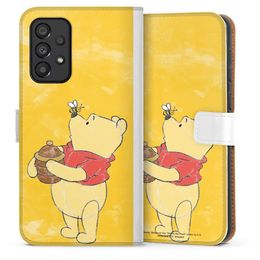 DeinDesign Galaxy A33 5G Handy Klapph&uuml;lle Handyh&uuml;lle aus Kunst Leder wei&szlig; Flip Case Winnie The Pooh Official Licensed Product Disney Sideflip mit Lasche