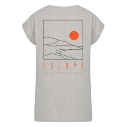 F4NT4STIC T-Shirt 'Escape Discover the World Landscape' Damen Gr&ouml;&szlig;e M grau / orange / schwarz