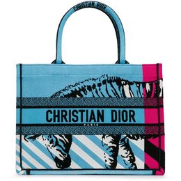 Christian Dior Shopper - Medium Embroidered Canvas Zebra D Jungle Pop Book - Gr. unisize - in Blau - für Damen
