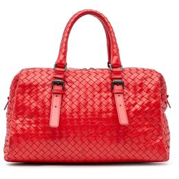 Bottega Veneta Crossbody Bags - Nappa Intrecciato Boston Bag - Gr. unisize - in Rot - f&uuml;r Damen