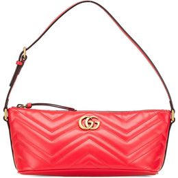 Gucci Hobo Bags - GG Marmont Matelasse Leather Shoulder Bag - Gr. unisize - in Rot - f&uuml;r Damen