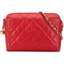 Chanel Hobo Bags - CC Quilted Caviar Chain Camera Bag - Gr. unisize - in Rot - f&uuml;r Damen