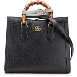 Gucci Hobo Bags - Small Leather Bamboo Diana Satchel - Gr. unisize - in Schwarz - f&uuml;r Damen