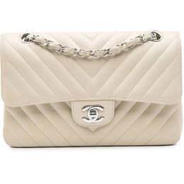 Chanel Hobo Bags - Small Classic Chevron Lambskin Double Flap - Gr. unisize - in Weiß - für Damen