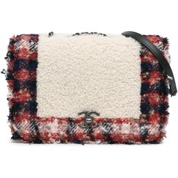 Chanel Hobo Bags - CC Tweed and Shearling Single Flap - Gr. unisize - in Bunt - f&uuml;r Damen