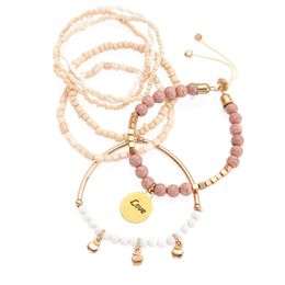 Lascana Damen Armketten Set rosa Gr&ouml;&szlig;e 0