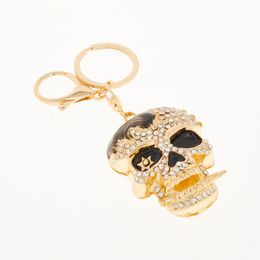 Love Rocks Goldfarbener Totenkopf-Anh&auml;nger mit Schl&uuml;sselanh&auml;nger