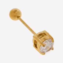 Oliver Weber Goldfarbener Piercing-Ohrstecker mit Kristall