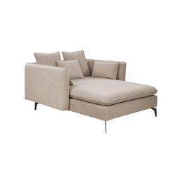 Beliani Chaiselongue CHARMES in Beige/Schwarz - (W) 124 x (H) 72 x (L) 159 cm | Gr.: onesize