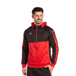 Erima Herren Six Wings Trainingsjacke mit Kapuze in rot/schwarz | Gr.: XL
