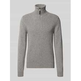 Maerz Muenchen Strickpullover mit Troyer-Kragen