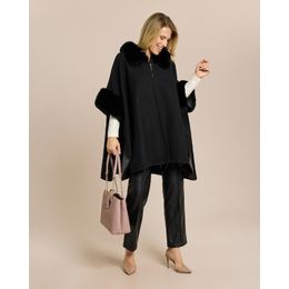 Alfredo Pauly Poncho mit Webpelzbesatz
