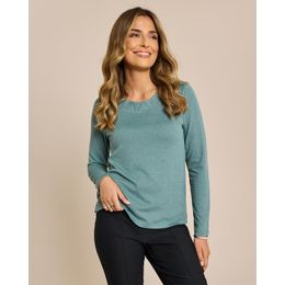 Helena Vera Feinstrick-Shirt mit dekorativem Rundhalsausschnitt