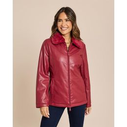 Couture Line Lederimitatjacke mit Webpelzkragen
