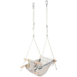 My Baby Lou Babyschaukel Enjoy, Grau, Natur, Wei&szlig;, Holz, Metall, Kunststoff, Textil, Buche, Hartholz, 70x170x45 cm, EN 71, h&ouml;henverstellbar, Spielzeug, Holzspielzeug
