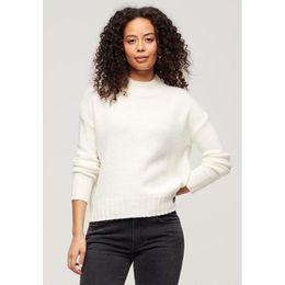 Superdry Strickpullover »Essential Mock Neck Jumper« Bright White M M Modischer Pullover von Superdry