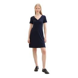Tom Tailor Minikleid mit Allover-Print und V-Ausschnitt sky captain blue 32 - N-Gr N-Gr 32 Jersey-Kleid von Tom Tailor