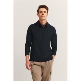 Bugatti Langarm-Poloshirt »Modern Fit« aus reiner Baumwolle 390-marine M M Modern Fit - leicht tailliert & bequem