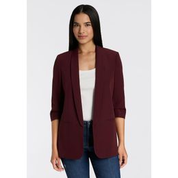 Only Kurzblazer &raquo;ONLELLA &ndash; Femininer Blazer mit 3/4-&Auml;rmeln und Raffung&laquo; regular fit, casual, Web, Kunstfaser, V-Ausschnitt Port Royale 36 36...