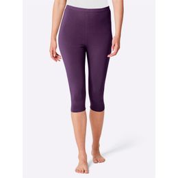 feel good Damen Capri-Leggings, marine + traube, Gr&ouml;&szlig;e 36/38