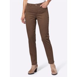 WITT Damen Jeans im Animalprint, braun-schoko-bedruckt, Gr&ouml;&szlig;e 24