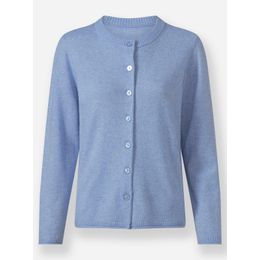 WITT Damen Feinstrickjacke mit Kaschmir, blau-meliert, Gr&ouml;&szlig;e 52/54