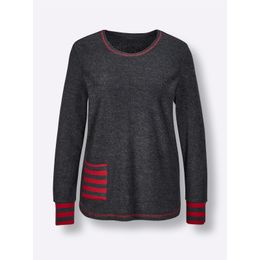w&auml;schepur w&auml;schepur Damen Schlafanzug, anthrazit-meliert-rot, Gr&ouml;&szlig;e 36/38