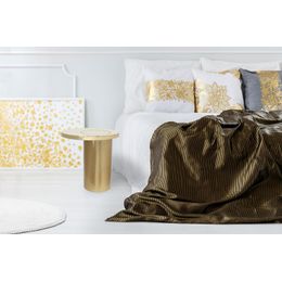 Beistelltisch Kayoom "Art Deco 2325, Beistelltisch aus Eisen, dekoratives Design", grau (helltaupe, gold), Tische, B/H/T: 51cm x 50cm x 51cm, 100% Eisen, Handarbeit, lackierter Tisch mit Metalleffekten, dekorativ, B:51cm H:50cm T:51cm