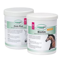 PFERDEfit by Loesdau Set Fell & Huf, Zink-Plus + Biotin Pellets