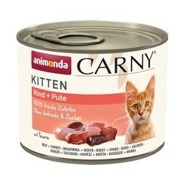 animonda Carny Nassfutter Katze Kitten Pute und Rind 24x200 g