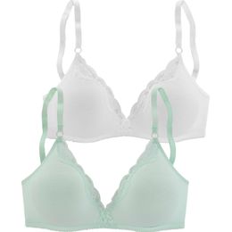 Petite Fleur Damen Bralette-BH mint+weiß Größe 90B