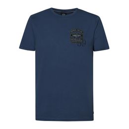 PETROL INDUSTRIES T-Shirt 'Palmetto' Herren Gr&ouml;&szlig;e S cyanblau / oliv / schwarz