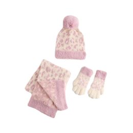 next Set: M&uuml;tze, Handschuhe und Schal M&auml;dchen Gr&ouml;&szlig;e 158 creme / pink