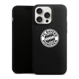 DeinDesign iPhone 15 Pro Max Handy Premium Silikon H&uuml;lle Handyh&uuml;lle schwarz Case Fcb Coat Of Arms Fc Bayern M&uuml;nchen Silikon Premium Case