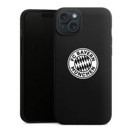 DeinDesign iPhone 15 Plus Handy Premium Silikon H&uuml;lle Handyh&uuml;lle schwarz Case Fcb Coat Of Arms Fc Bayern M&uuml;nchen Silikon Premium Case