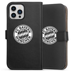 DeinDesign iPhone 13 Pro Max Handy Klapph&uuml;lle Handyh&uuml;lle aus Kunst Leder schwarz Flip Case Fcb Coat Of Arms Fc Bayern M&uuml;nchen Sideflip mit langer Lasche