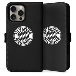 DeinDesign iPhone 16 Pro Handy Klapph&uuml;lle Handyh&uuml;lle aus Kunst Leder schwarz Flip Case Fcb Coat Of Arms Fc Bayern M&uuml;nchen Sideflip mit Lasche