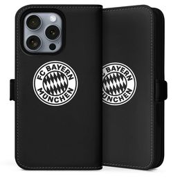 DeinDesign iPhone 16 Pro Max Handy Klapph&uuml;lle Handyh&uuml;lle aus Kunst Leder schwarz Flip Case Fcb Coat Of Arms Fc Bayern M&uuml;nchen Sideflip mit Lasche