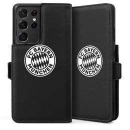 DeinDesign Galaxy S21 Ultra 5G Handy Klapph&uuml;lle Handyh&uuml;lle aus Kunst Leder schwarz Flip Case Fcb Coat Of Arms Fc Bayern M&uuml;nchen Sideflip mit Lasche