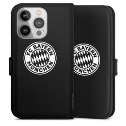 DeinDesign iPhone 14 Pro Handy Klapph&uuml;lle Handyh&uuml;lle aus Kunst Leder schwarz Flip Case Fcb Coat Of Arms Fc Bayern M&uuml;nchen Sideflip mit langer Lasche