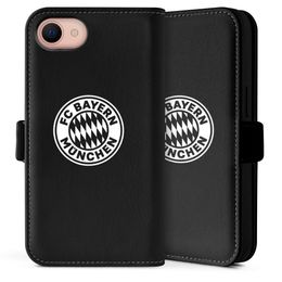 DeinDesign iPhone 16e Handy Klapph&uuml;lle Handyh&uuml;lle aus Kunst Leder schwarz Flip Case Fcb Coat Of Arms Fc Bayern M&uuml;nchen Sideflip mit Lasche
