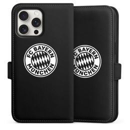 DeinDesign iPhone 15 Pro Max Handy Klapph&uuml;lle Handyh&uuml;lle aus Kunst Leder schwarz Flip Case Fcb Coat Of Arms Fc Bayern M&uuml;nchen Sideflip mit Lasche