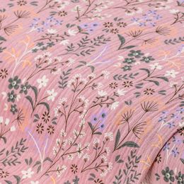 buttinette Bio-Musselin/Doppel-Gaze "Wiese", rosa-color