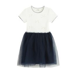 Cool Club Kleid M&auml;dchen Gr&ouml;&szlig;e 110 dunkelblau / wei&szlig;