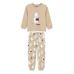 Cool Club Pyjama Jungen Gr&ouml;&szlig;e 134 beige / rot / schwarz / wei&szlig;