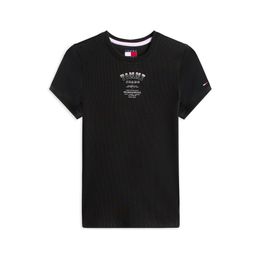 Tommy Jeans T-Shirt 'WESTERN' Damen Gr&ouml;&szlig;e L schwarz / wei&szlig;