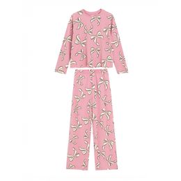 Cool Club Pyjama M&auml;dchen Gr&ouml;&szlig;e 134 beige / pink / schwarz